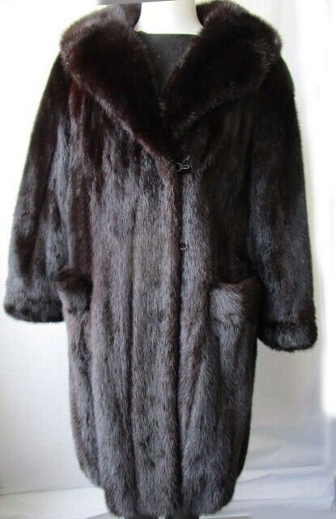 Women's Sz 8 Natural Dark Ranch Mink Fur Coat MINT+ - Etsy