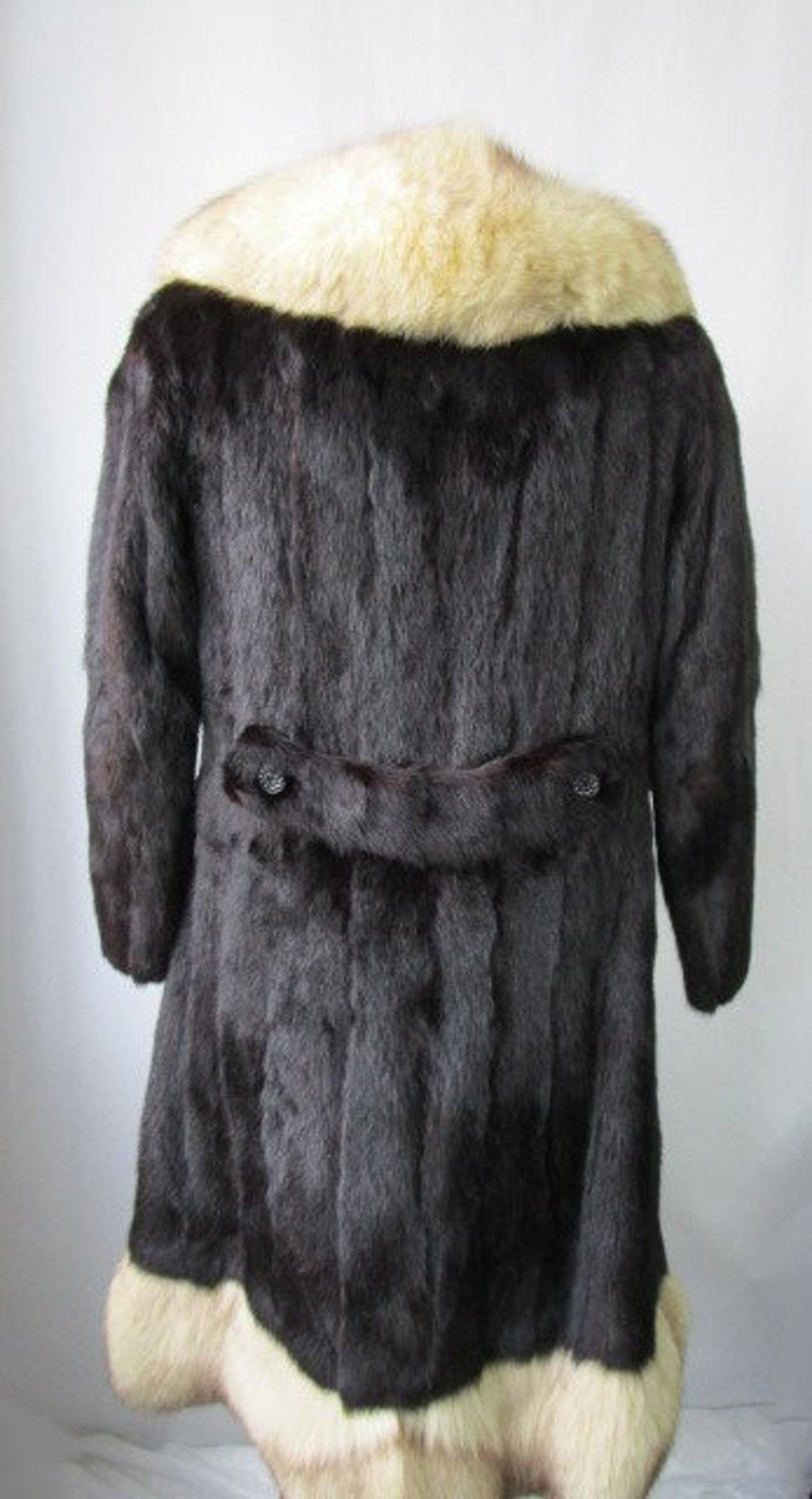 Women's Sz 4 Black Muskrat Fur Coat Jacket Fox Fur MINT - Etsy