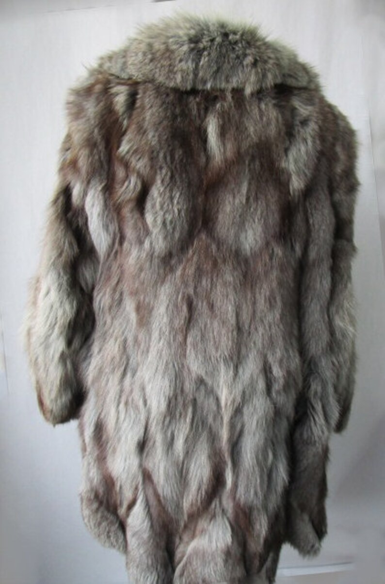 Women's Sz 6 Mint Gray Fox Fur Coat Jacket - Etsy