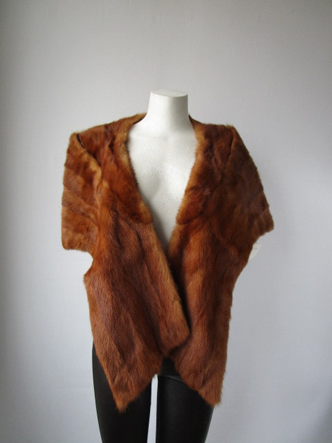 Women's MINT Real Chinese Real Mink Fur Shawl Stole Wrap Cape WEDDING ...