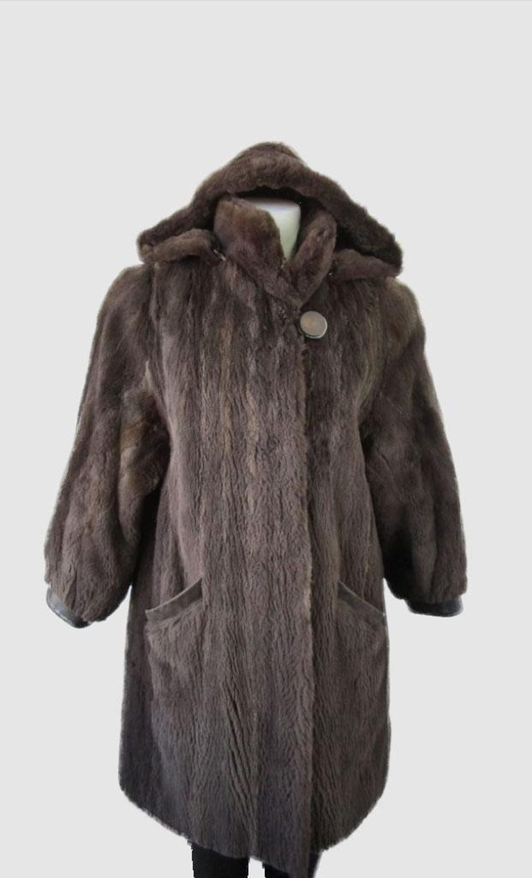 Women's SUPERB Sheared Raccoon Fur Coat Jacket Hood Woman Sz 6 - Etsy