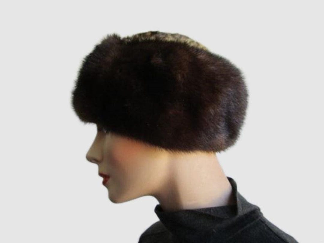 Women's Sz 22" Mink and Spotted Fur Hat in Superb Condition - Etsy