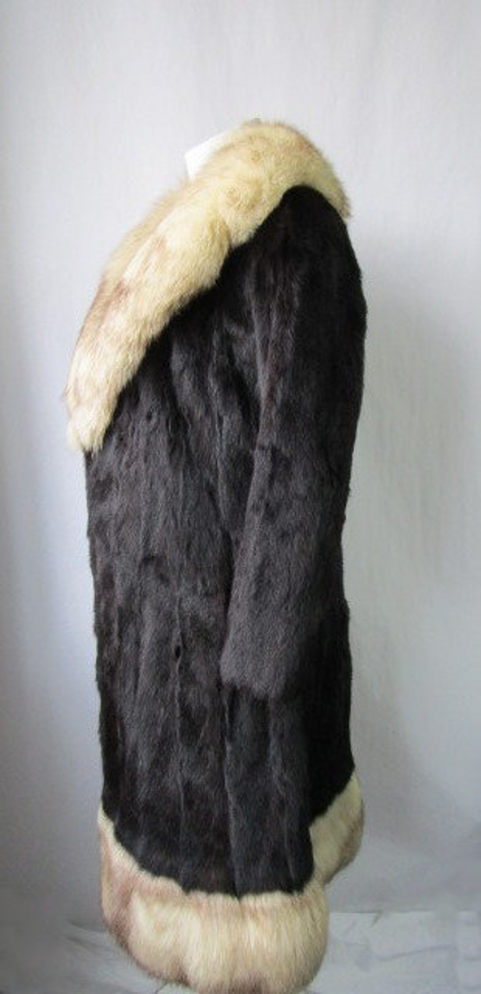 Women's Sz 4 Black Muskrat Fur Coat Jacket Fox Fur MINT - Etsy
