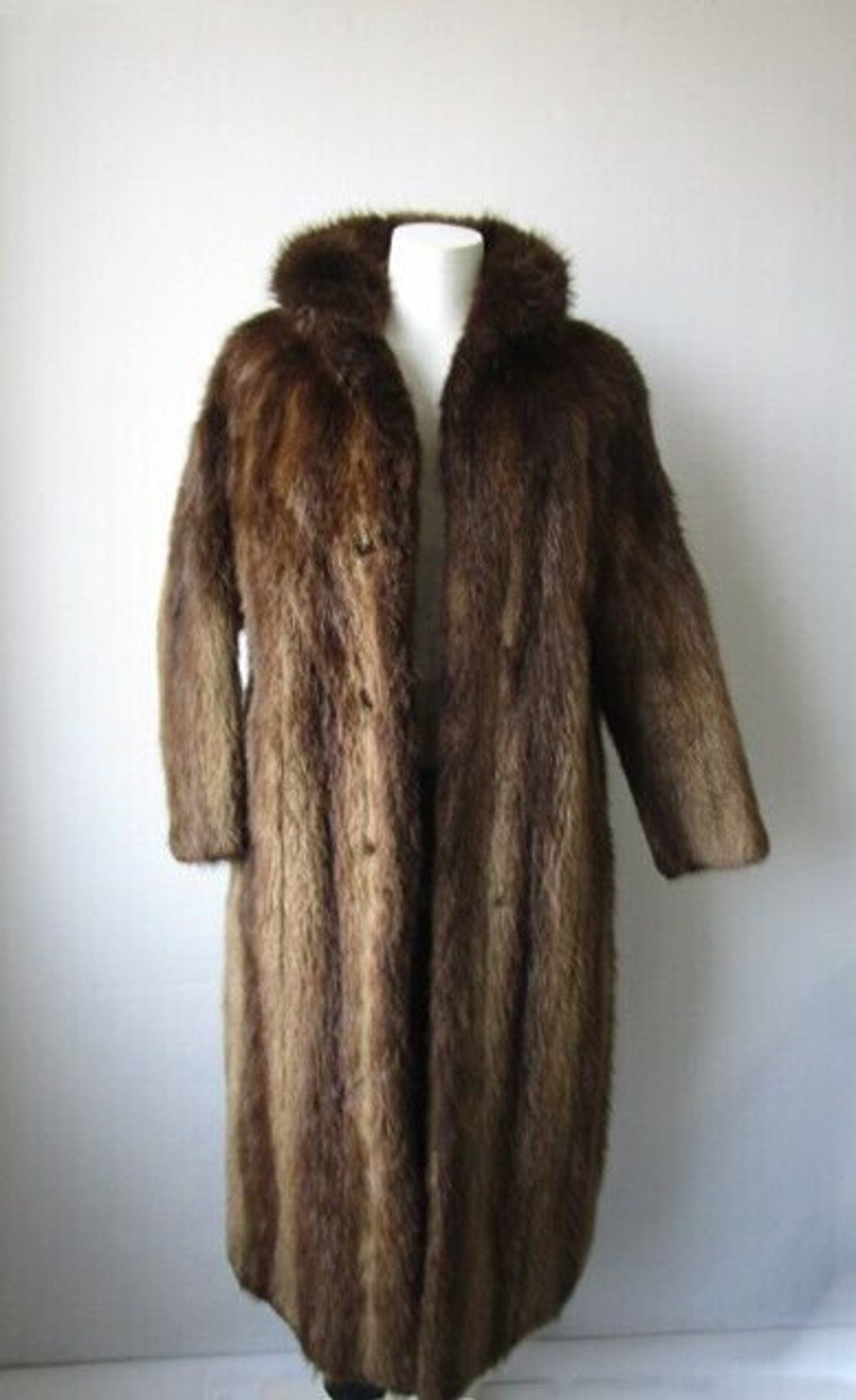 Womens Sz 8 Natural Beaver Fur Coat Mint Etsy