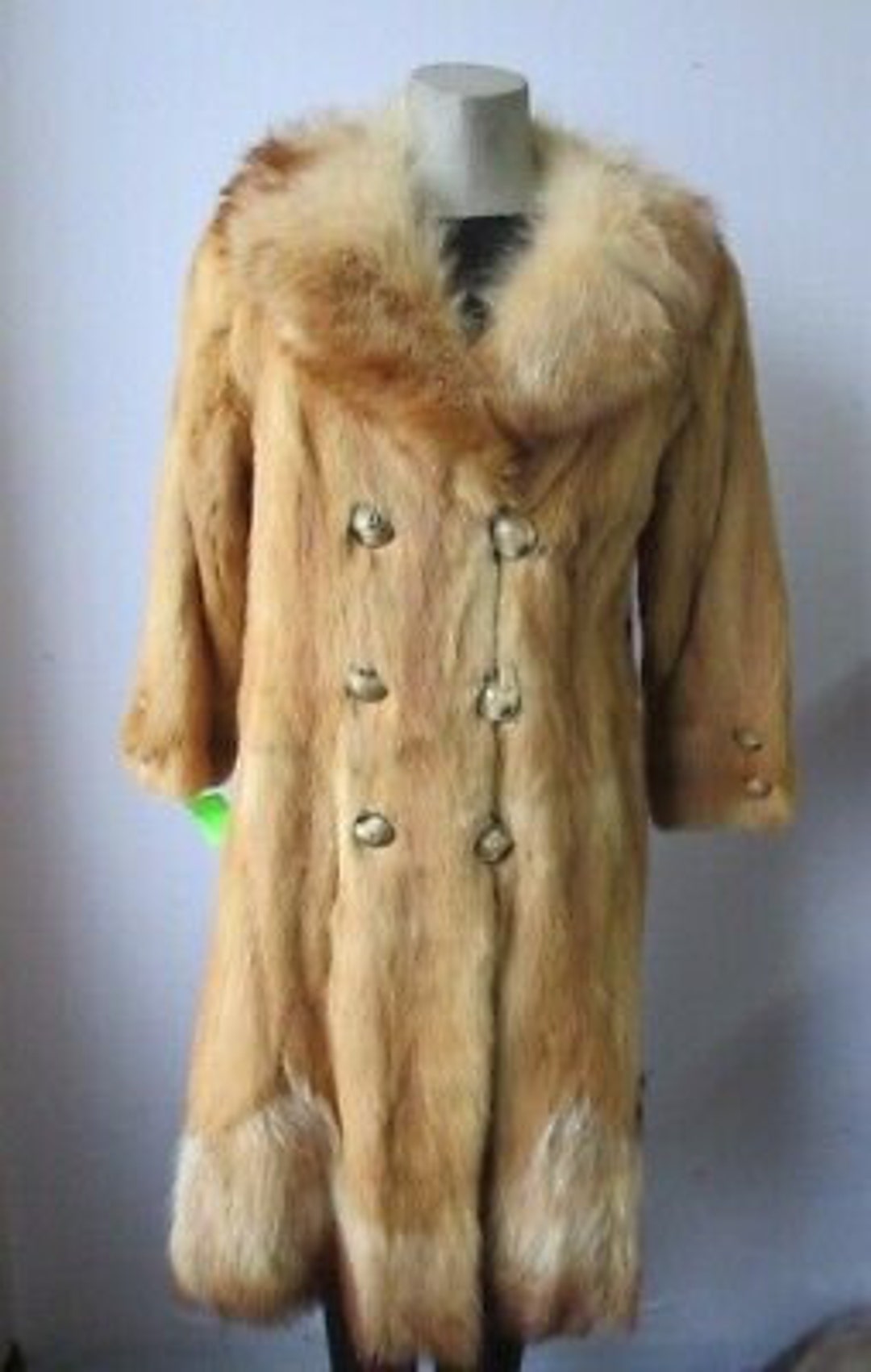 Women's Sz 4 Red Mink With Fox Fur Coat MINT+ - Etsy