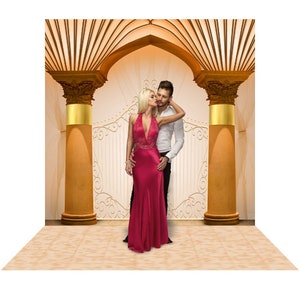 Formal Fabric Backdrop, Ball Party Decor With Marble Floor, Photo ...