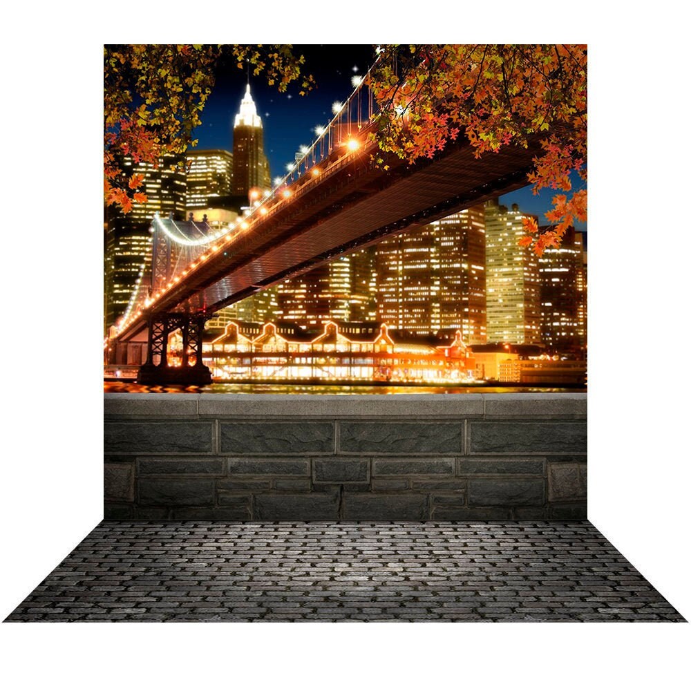 NY Fall Photo Booth Backdrop, New York Bridge, Autumn Skyline - Etsy