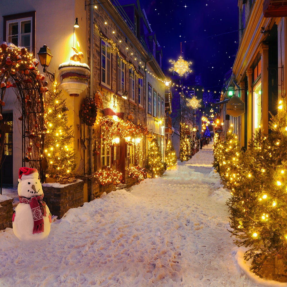 Christmas Time Decorations Holiday Photo Backdrop Quaint | Etsy