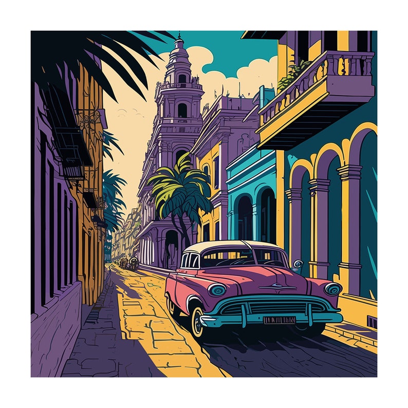 Havana Street Backdrop: Cuban Photo Booth, Party Decoration - Etsy