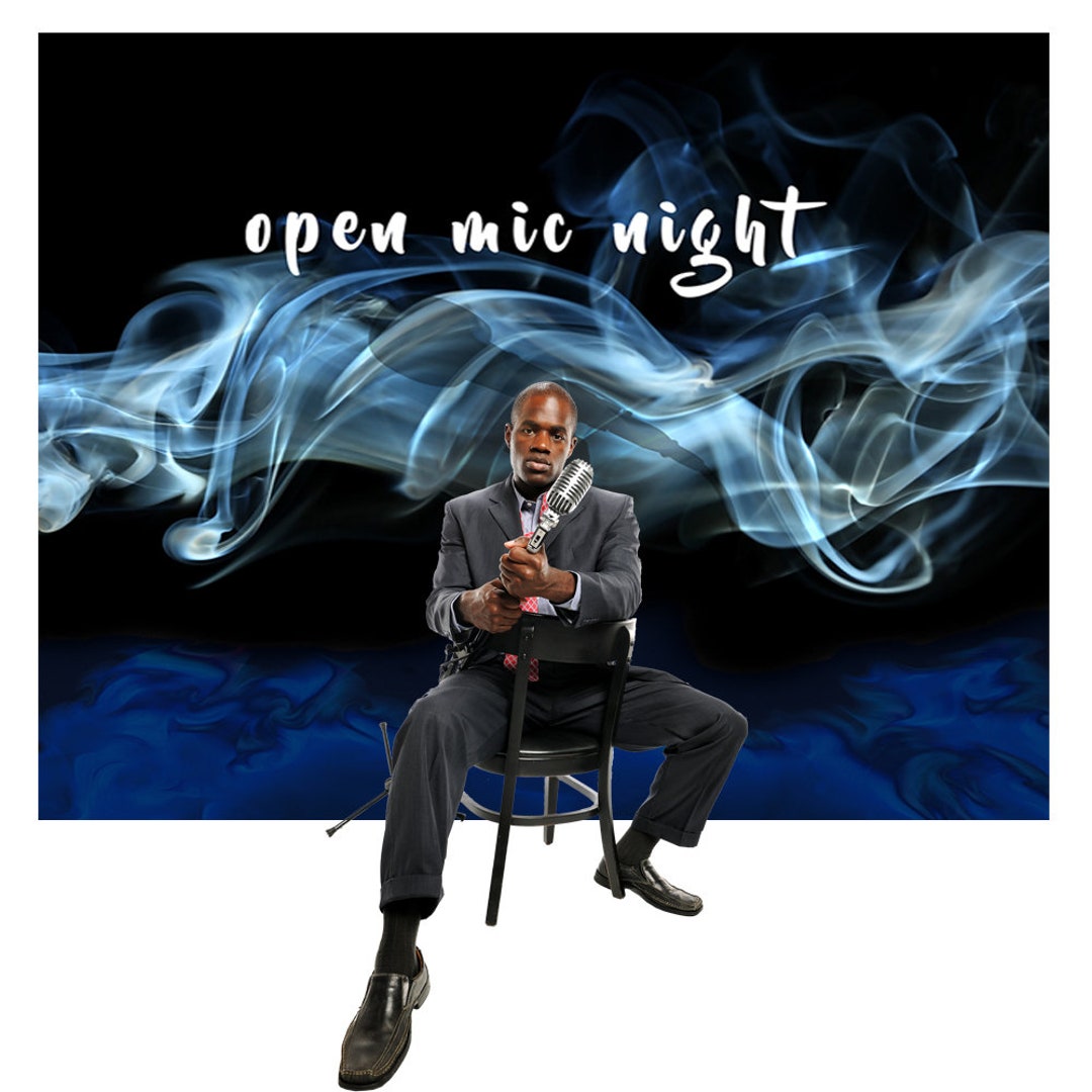 Open Mic Night, Smokey Photo Backdrop, Music Backdrop, Bar or Pub Stage ...