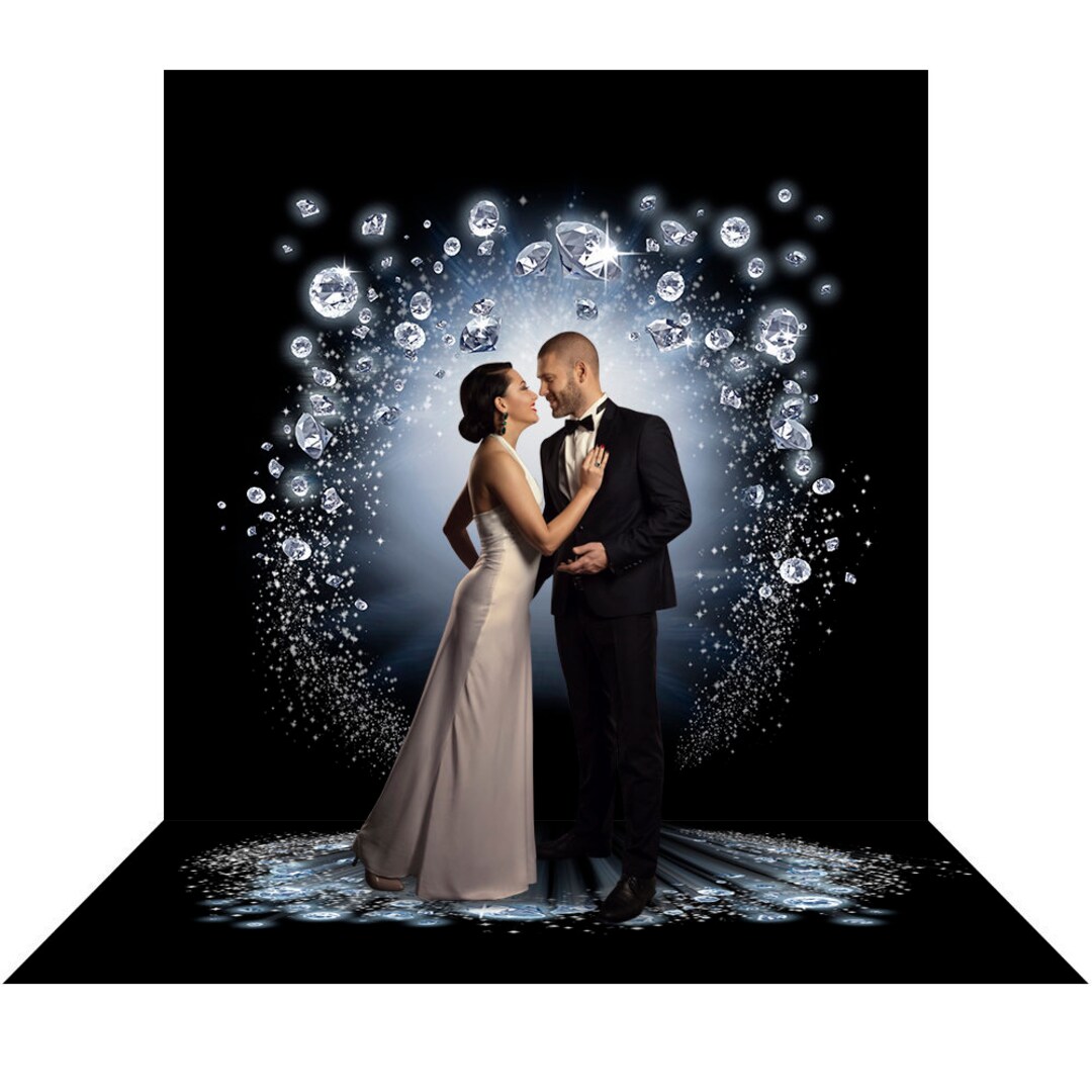 Diamond Backdrop, White Diamonds, Black and White Printed Photo ...