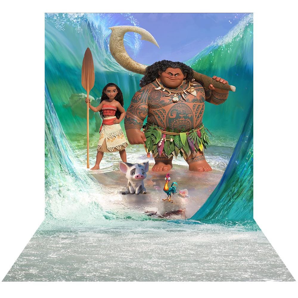 Moana & Maui Birthday Backdrop: Oceana Adventure Banner - Etsy