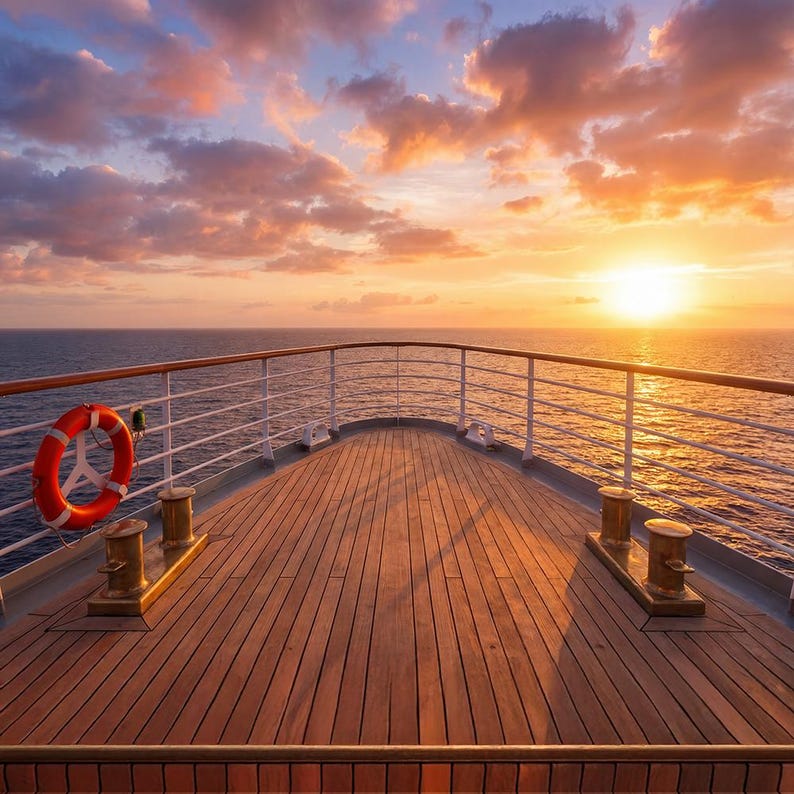 Cruise Photo Backdrop, Sunset Ocean Sailing Party, Wedding & Event ...