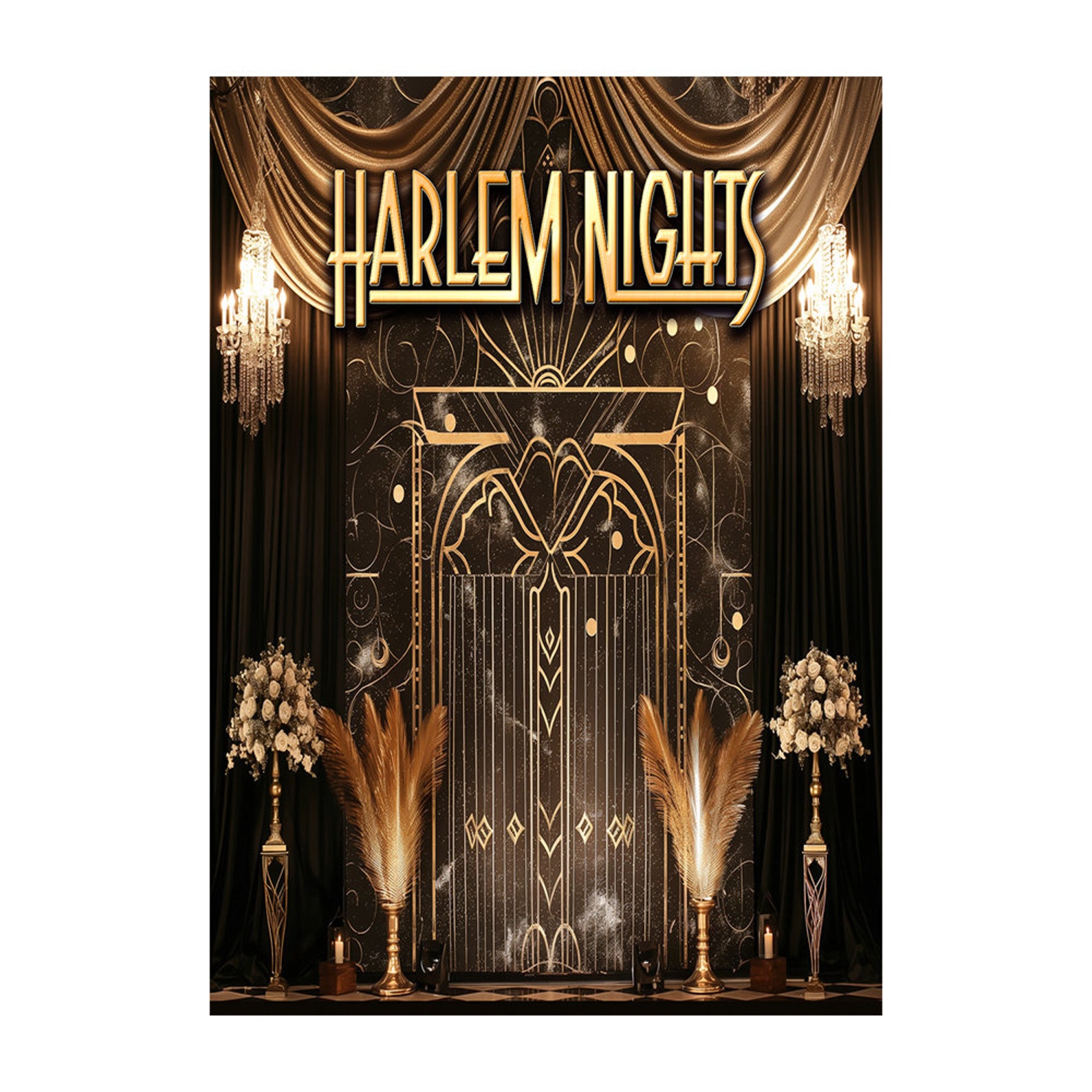 Harlem Nights Big Entrance Party Photo Backdrop, Fabric Decor and ...