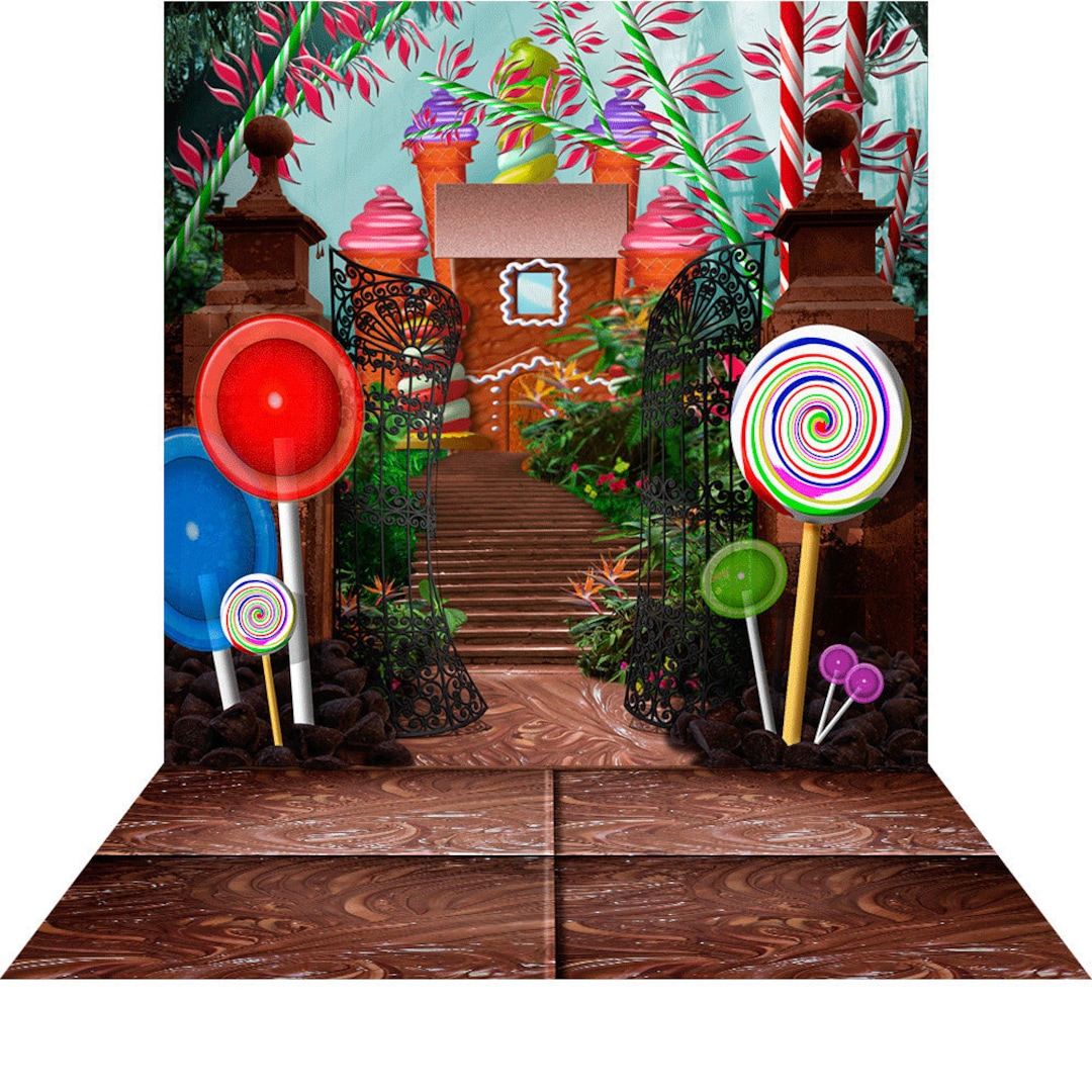 Chocolate Factory, Wonka Party Decor, Birthday Photo Backdrop, Candy ...