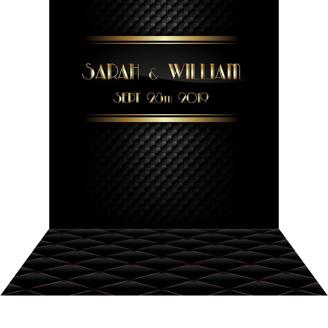 Gold, Black Wedding Decor, Photo Backdrop, Wedding Reception Curtain ...