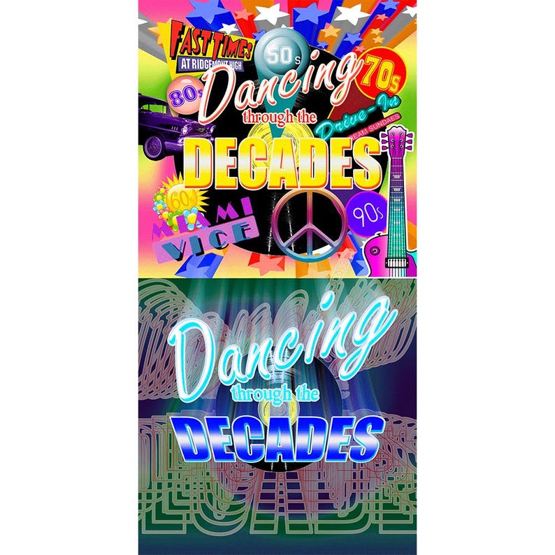 Retro Dance Decades Backdrop, Party Photography Background - Etsy