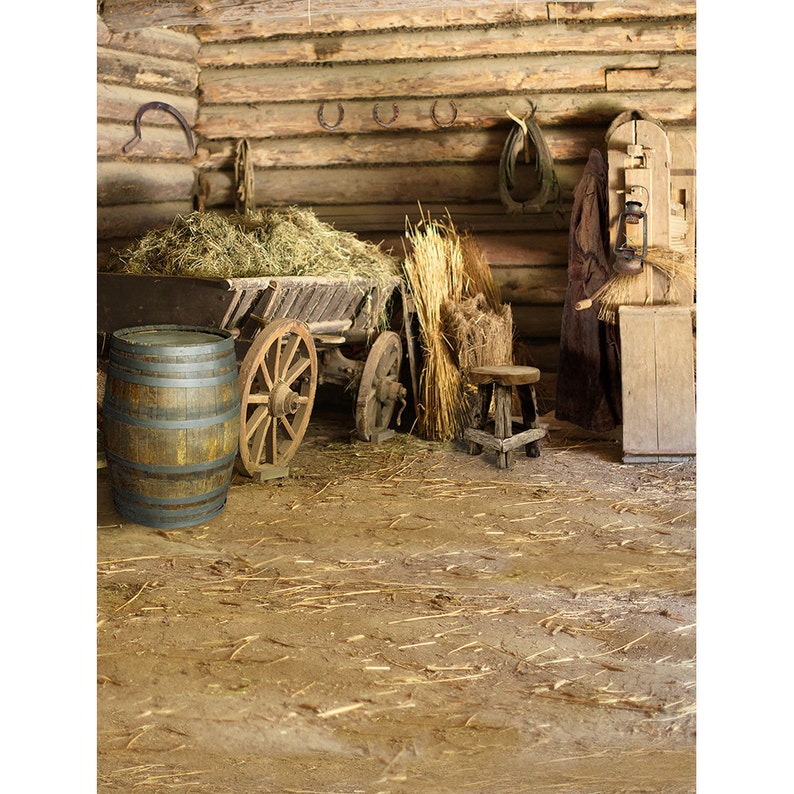 Rustic Barn Country Western Backdrop Harvest Festival Sadie | Etsy