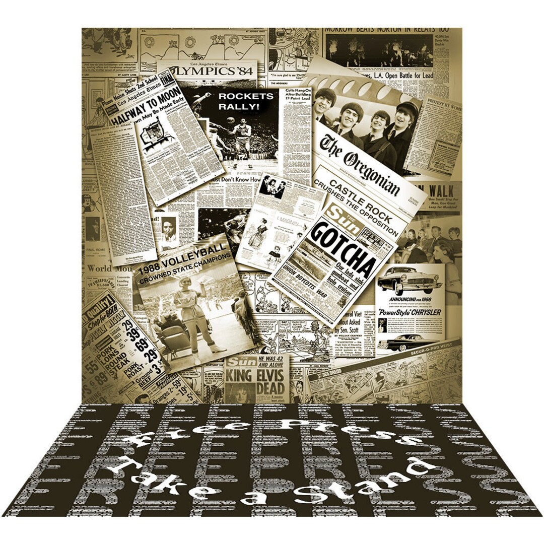 Newspaper Headlines Backdrop, Retro Photo Booth Banner - Etsy