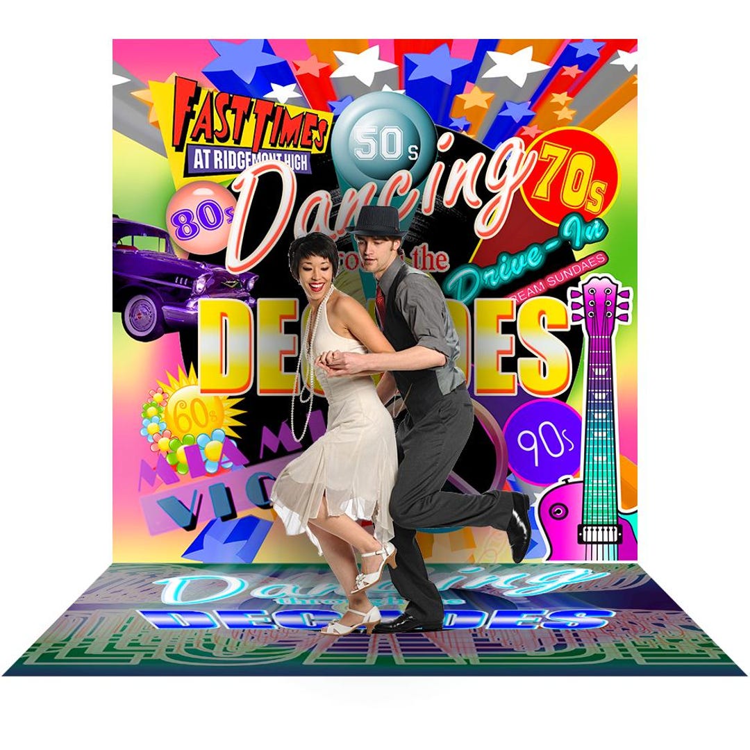 Retro Dance Decades Backdrop, Party Photography Background - Etsy