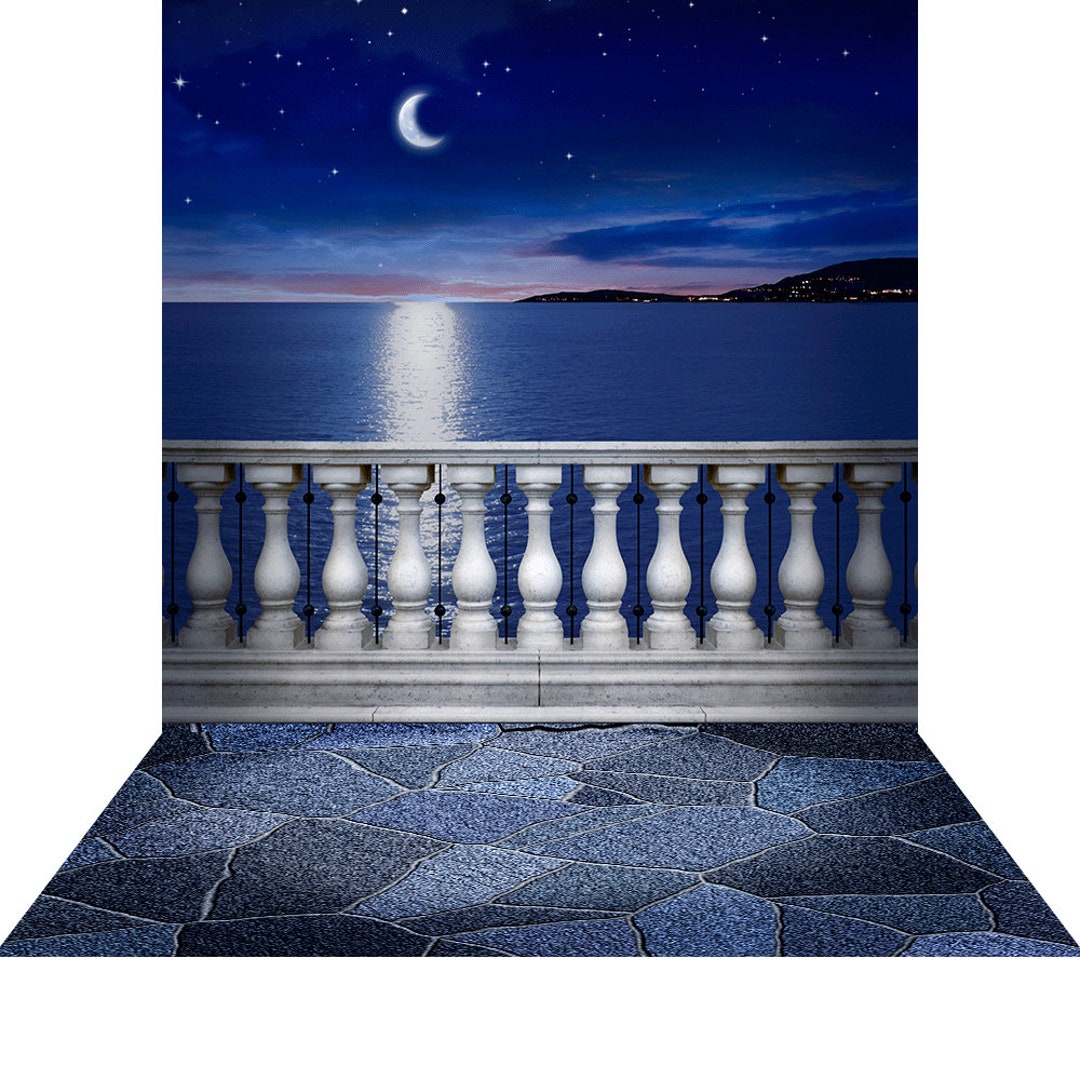 Mediterranean Balcony Backdrop, Romantic Ocean, Prom Dance Party Decor ...