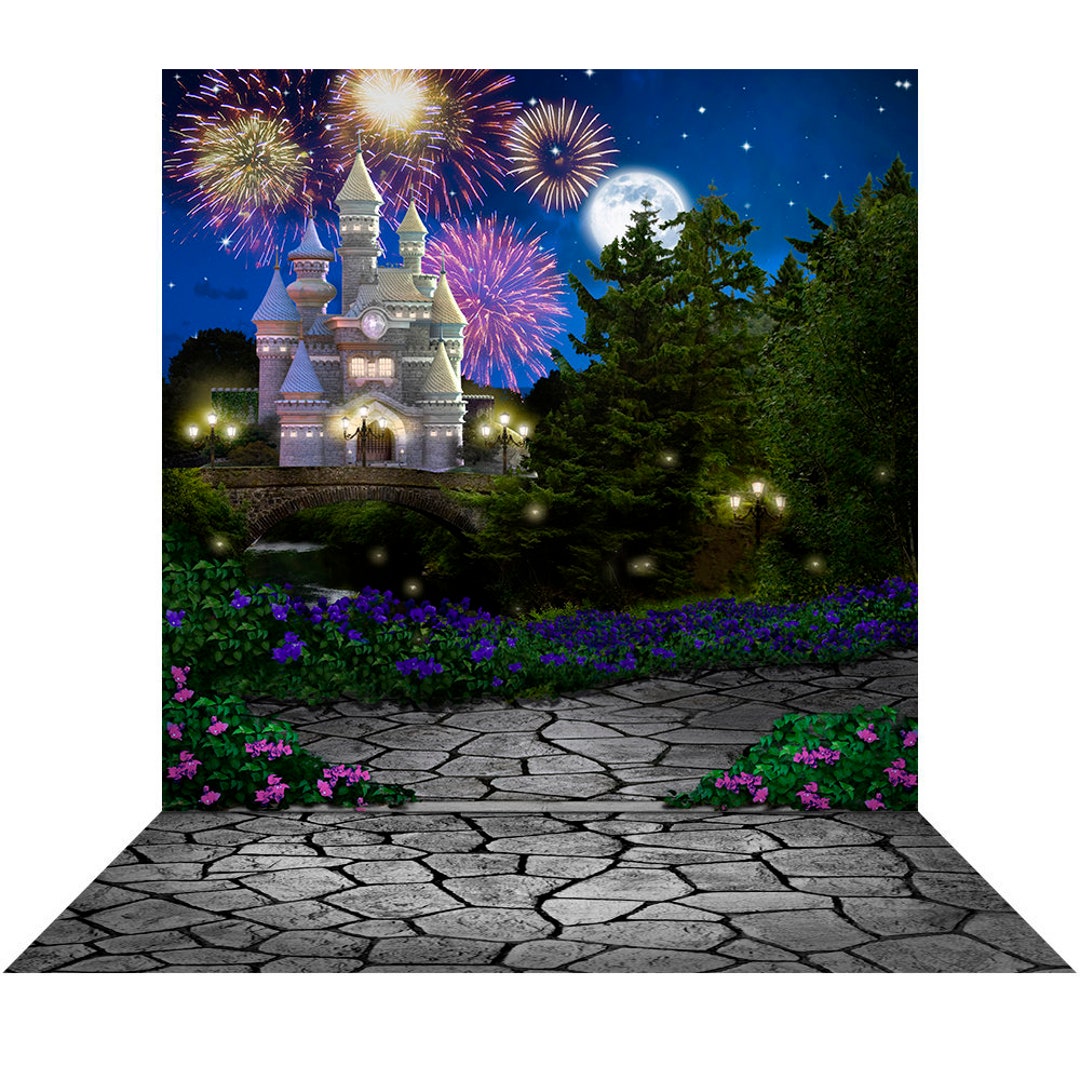 Cinderella Backdrop, Fireworks, Enchanted Kingdom, Birthday Photo ...
