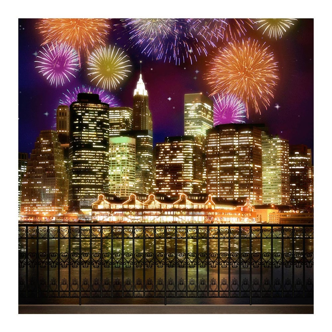 New York Fireworks Photo Backdrop Event and Prom Decor - Etsy