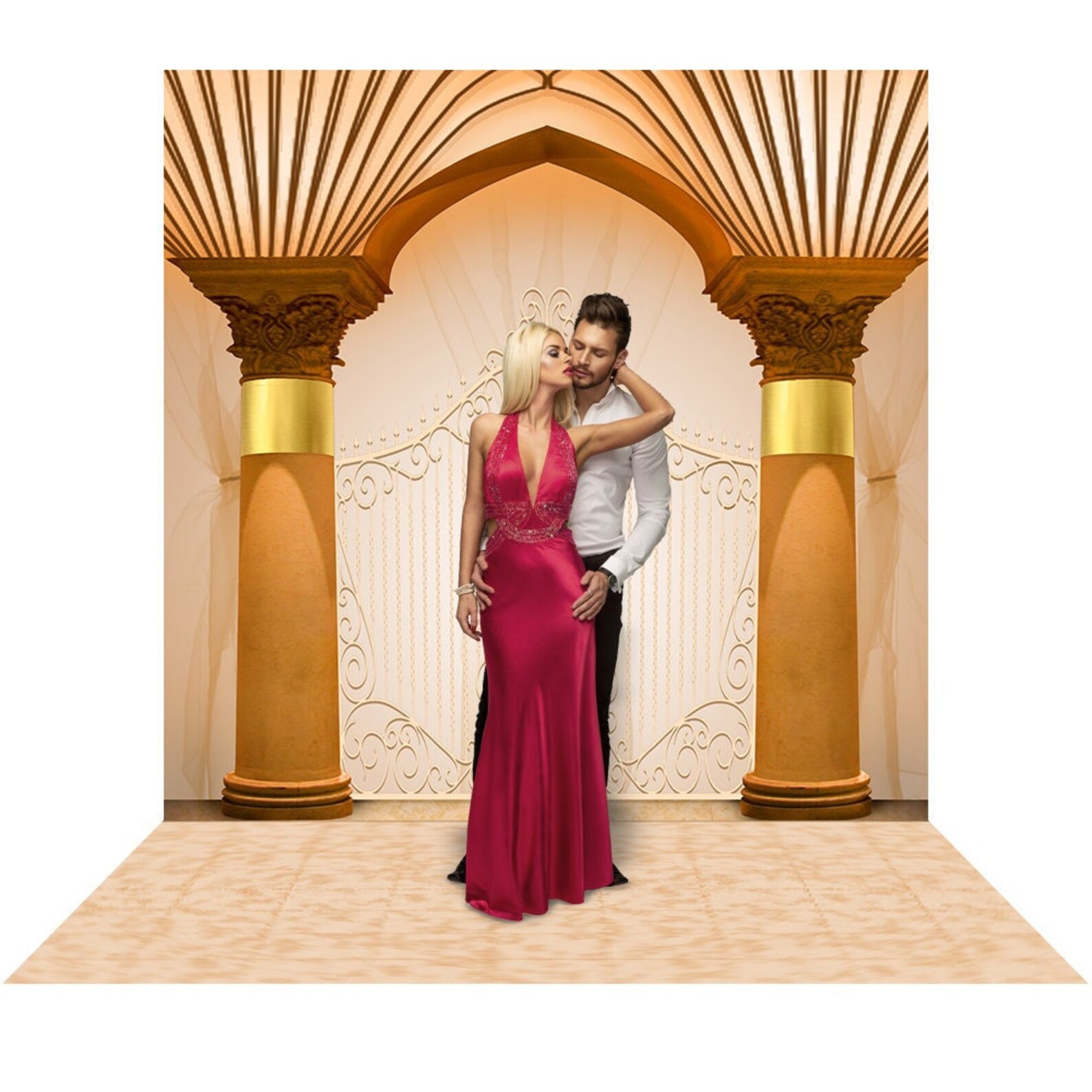 Formal Fabric Backdrop, Ball Party Decor With Marble Floor, Photo ...