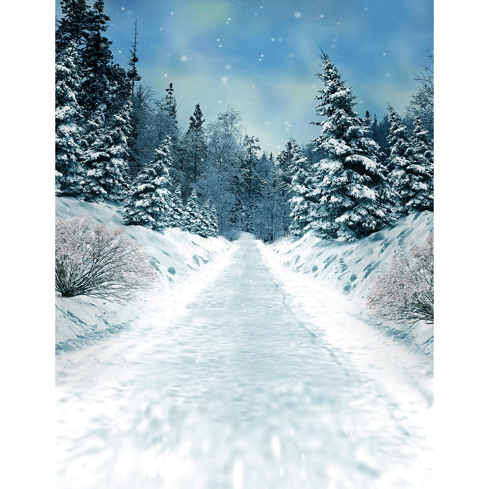 Snowy Winter Photo Backdrop, Christmas Holiday Scene - Etsy