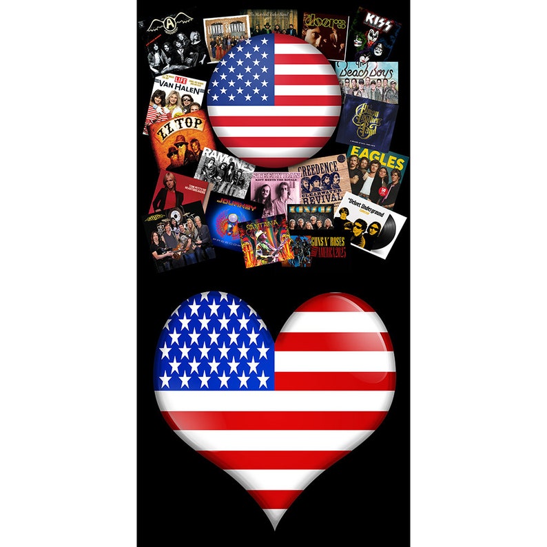 American Rock Band Birthday Backdrop: Music Party Fabric Prop - Etsy