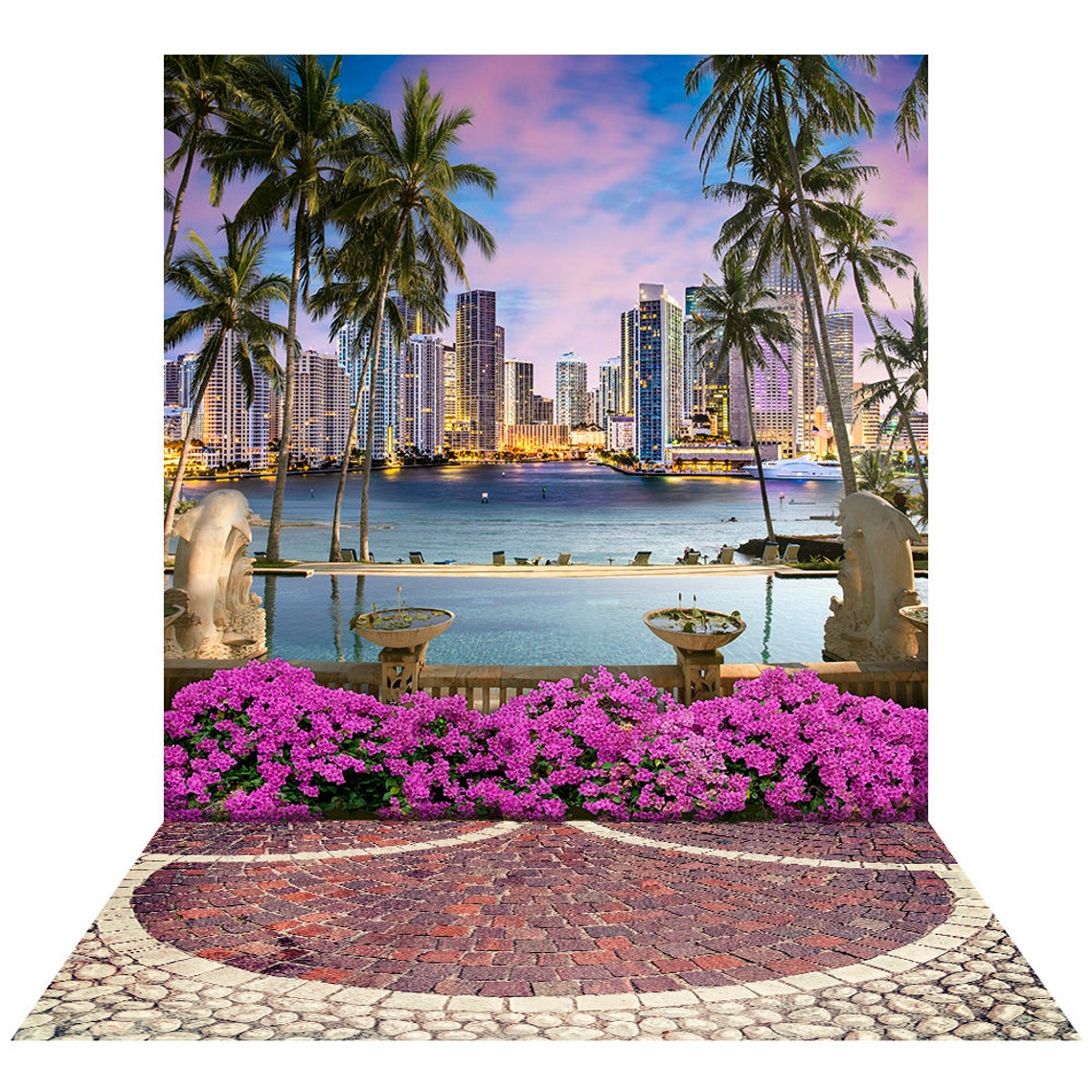 Miami Waterfront Party Photo Backdrop Downtown Miami in the - Etsy