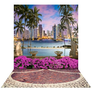 Miami Waterfront Party Photo Backdrop Downtown Miami in the - Etsy