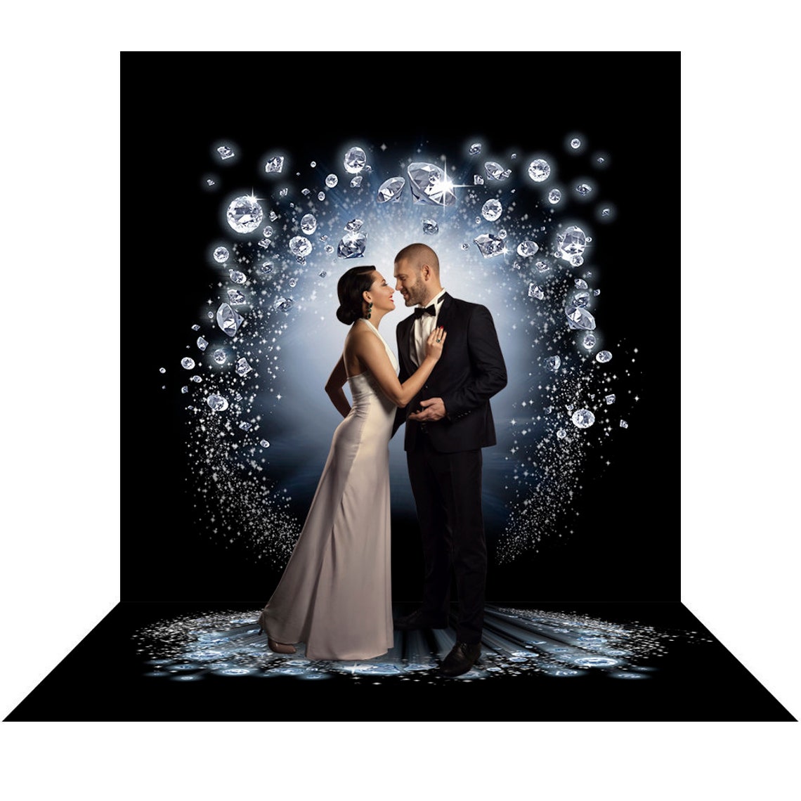 Diamond Arch Photo Backdrop, Black and White Bridal Shower, Prom, Event ...