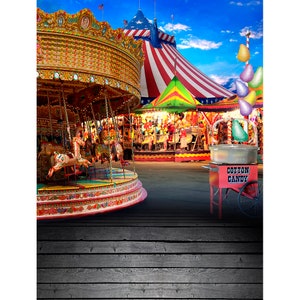 Big Top Backdrop, Birthday Photo Backdrop, Party Decor, Carousel ...