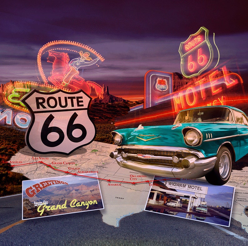 Route 66 Travel Backdrop Road Trip Will Rogers Highway on - Etsy