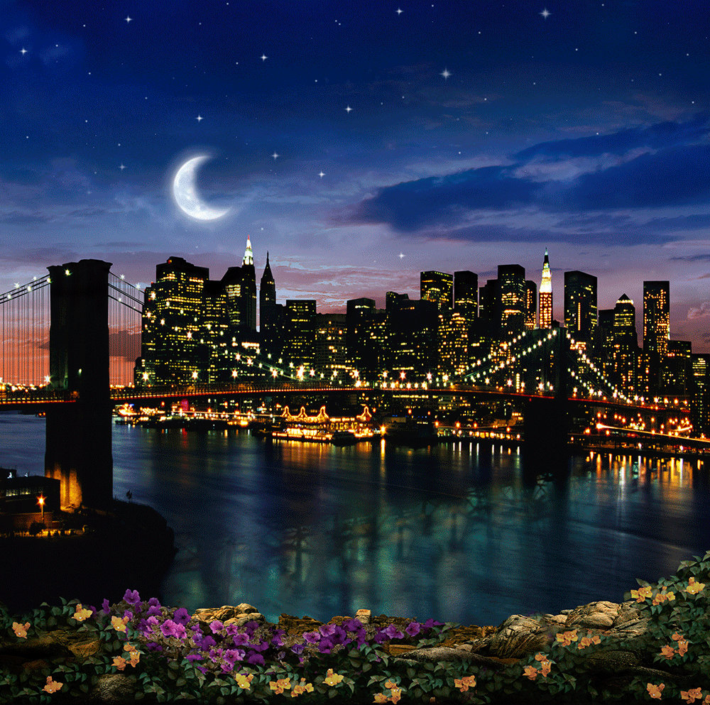 Brooklyn Bridge Night Skyline Photo Backdrop - Etsy