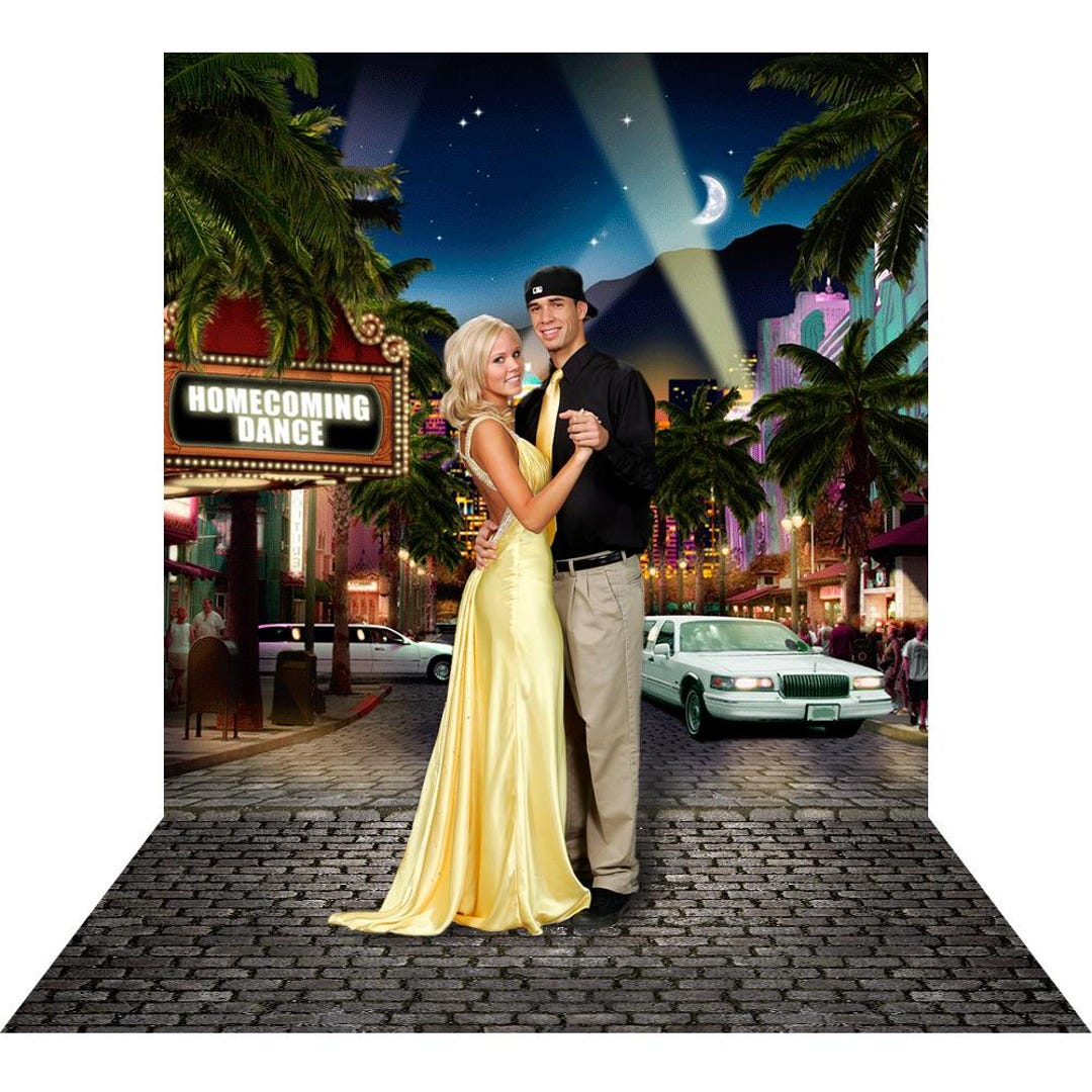 Homecoming Hollywood Photo Backdrop, Your Name in Lights, Prom Dance ...