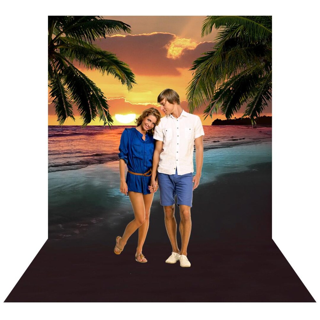 Tropical Beach Backdrop, Sunset Wedding Reception Photography Booth ...