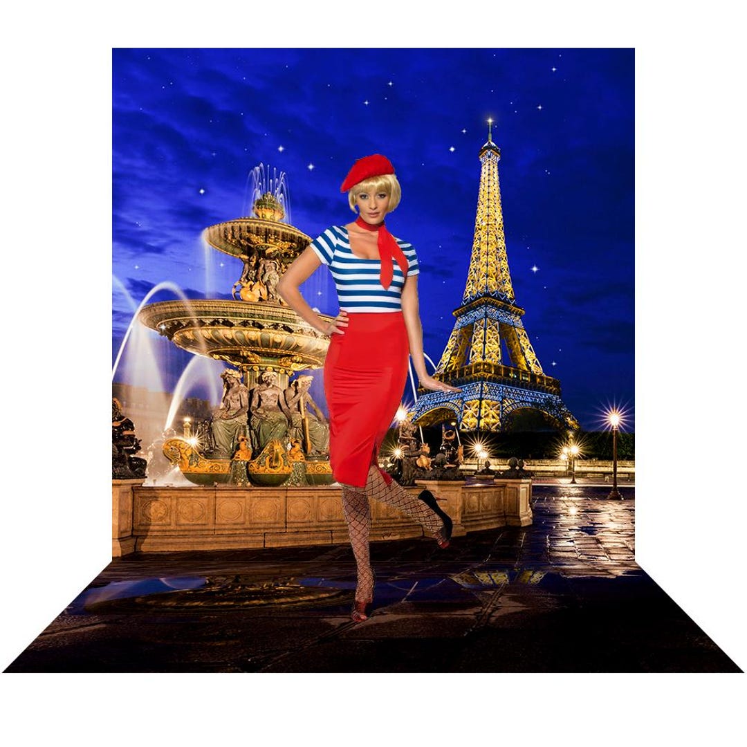 Eiffel Tower Paris Backdrop, French Fountain Photo Backdrop, Prom Dance ...