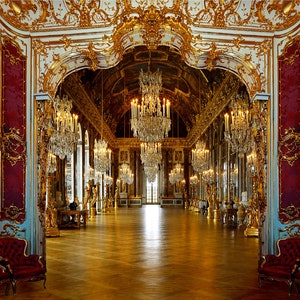 Regal Palace Royal Reception Interior Photo Backdrop Chandelier Hall ...