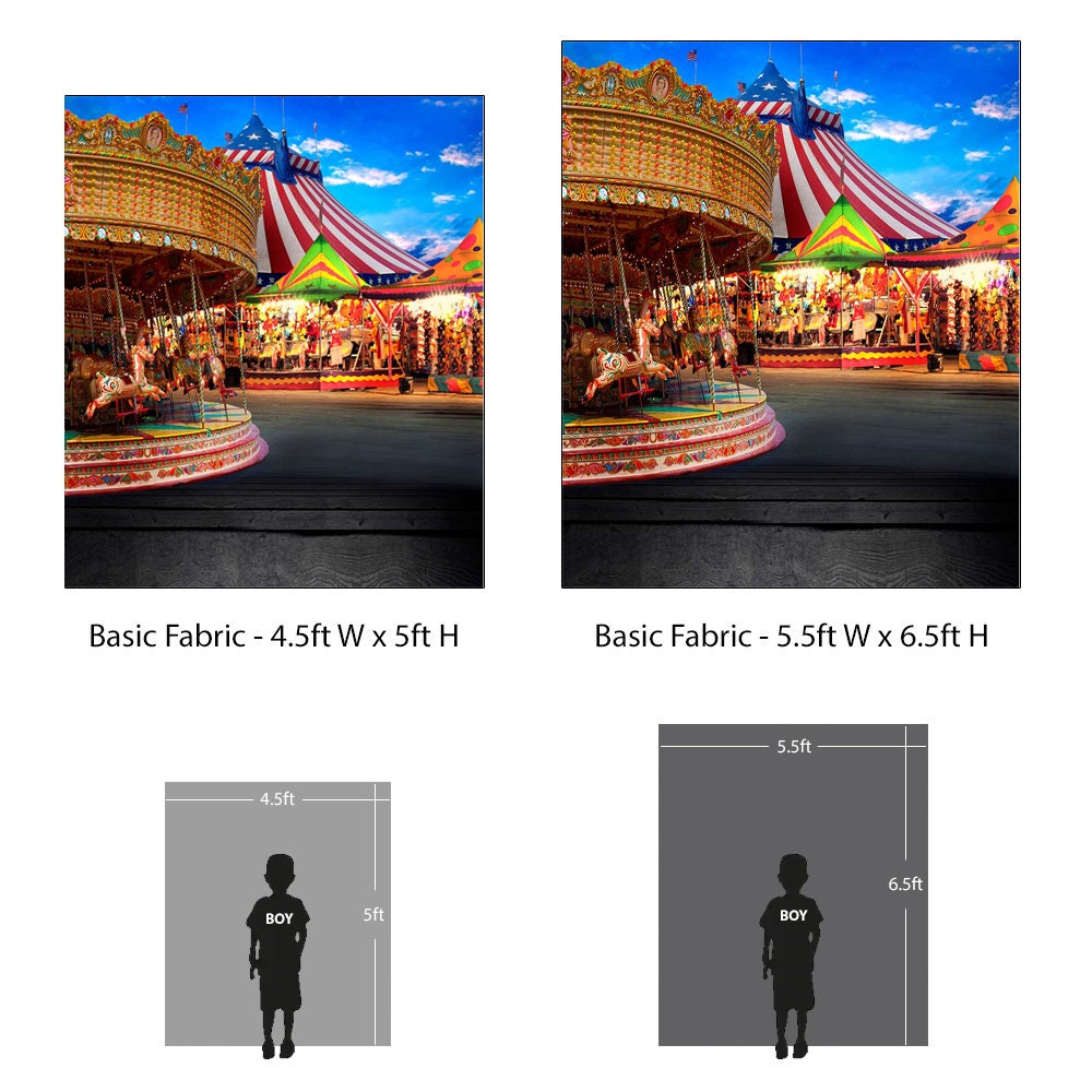 Amusement Park Midway Backdrop With a Big Top Carousel for - Etsy