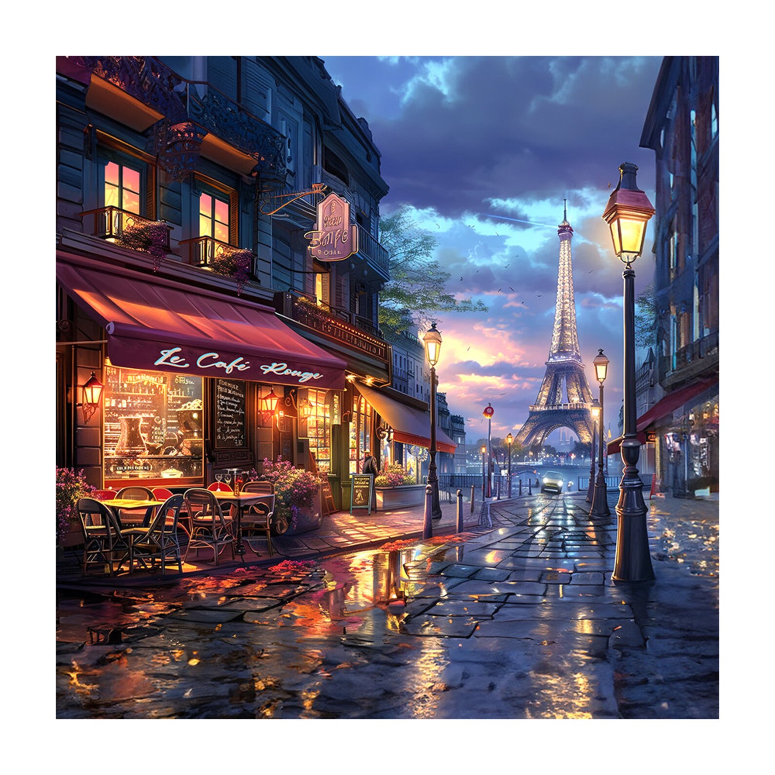 Paris Cafe Photography Backdrop: Eiffel Tower, Prom or Homecoming Dance ...