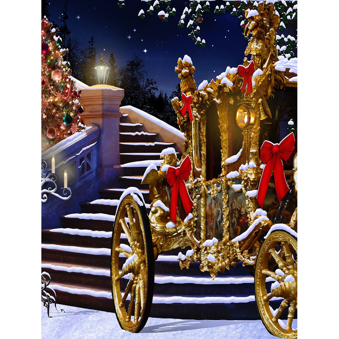 Winter Ball Carriage Backdrop, Holiday Party, Christmas, New Year's - Etsy