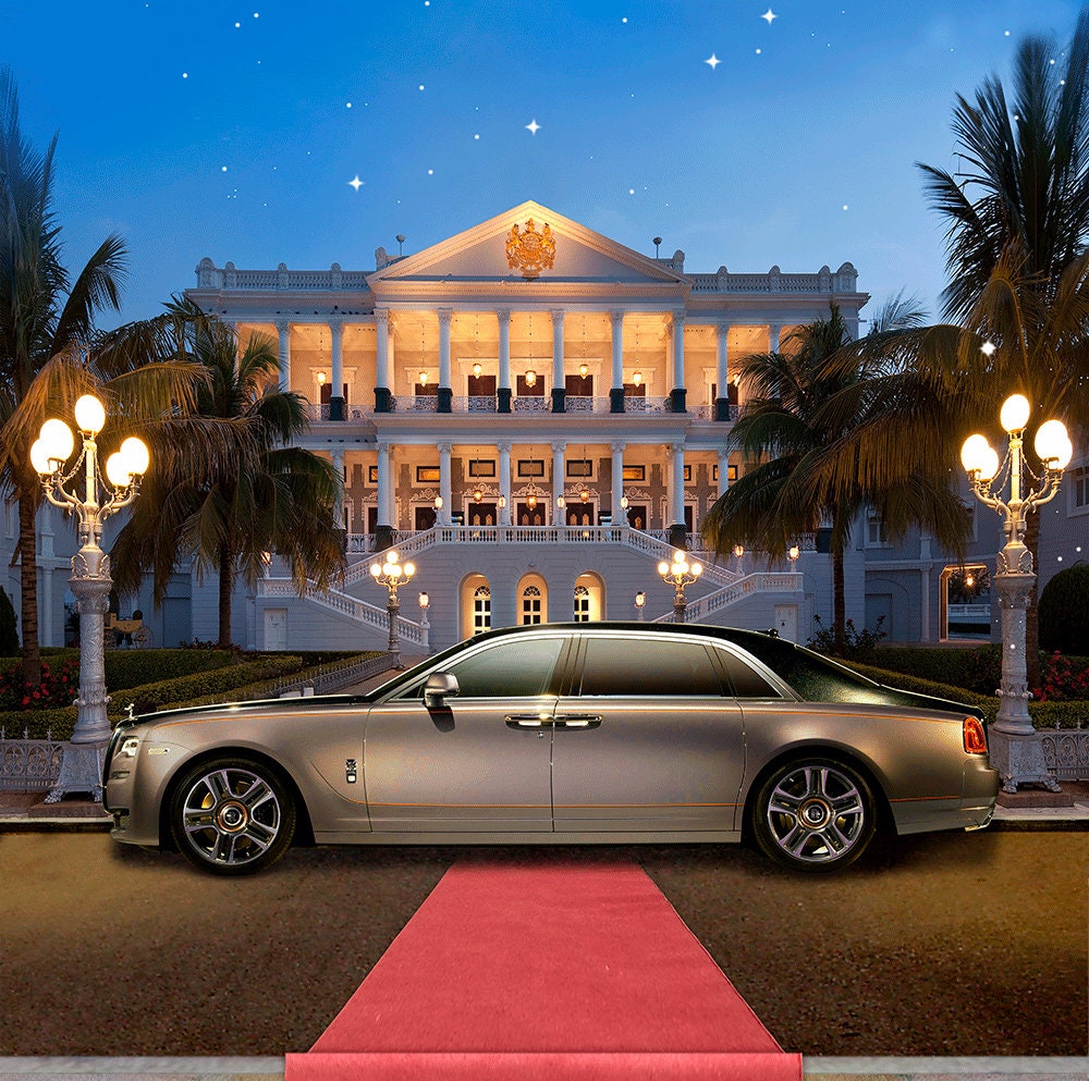 VIP Red Carpet Rolls Royce Backdrop With a Mansion Prom Party | Etsy