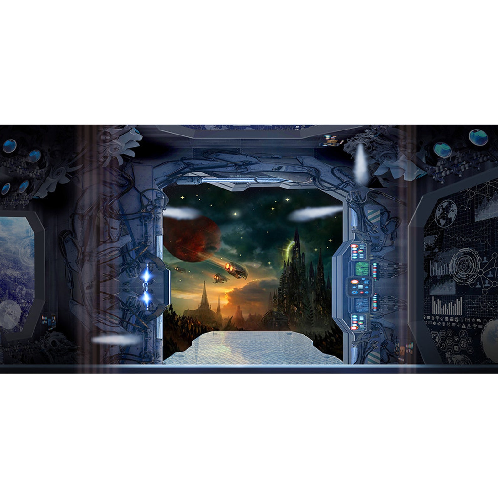 Space Ship Star Wars Battlestar Backdrop, a Space Wars Photography ...