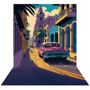Cuban Street Backdrop, Havana Photo Backdrop, City Street Backdrop ...