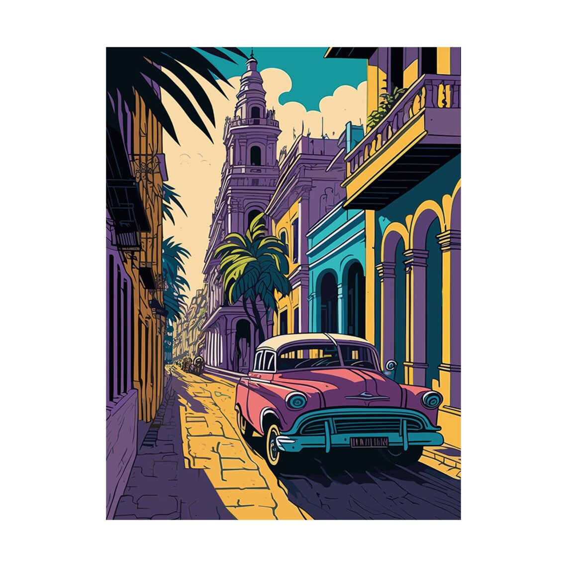 Havana Street Backdrop: Cuban Photo Booth, Party Decoration - Etsy