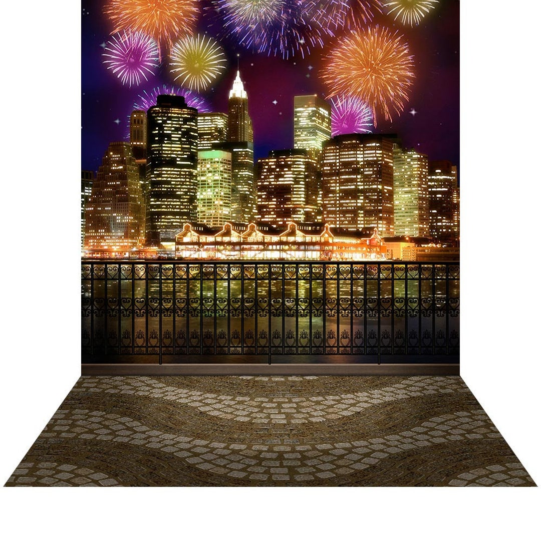 New York Fireworks Photo Backdrop, Manhattan Skyline Party Decor - Etsy