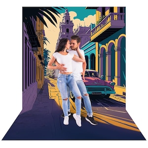 Cuban Street Backdrop, Havana Photo Backdrop, City Street Backdrop ...