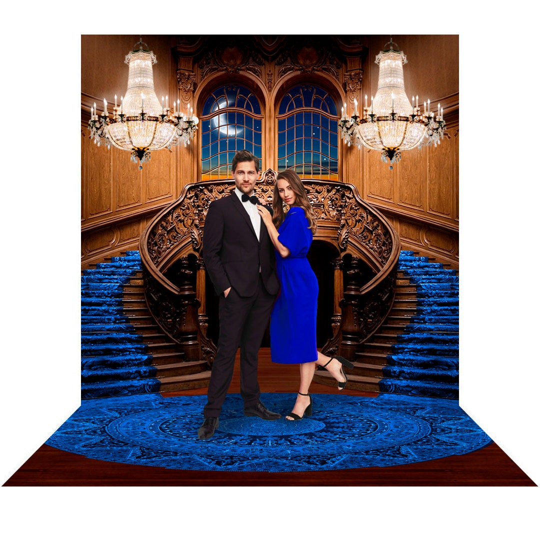 Grand Double Staircase Backdrop, Interior Backdrop, Prom Dance Party ...